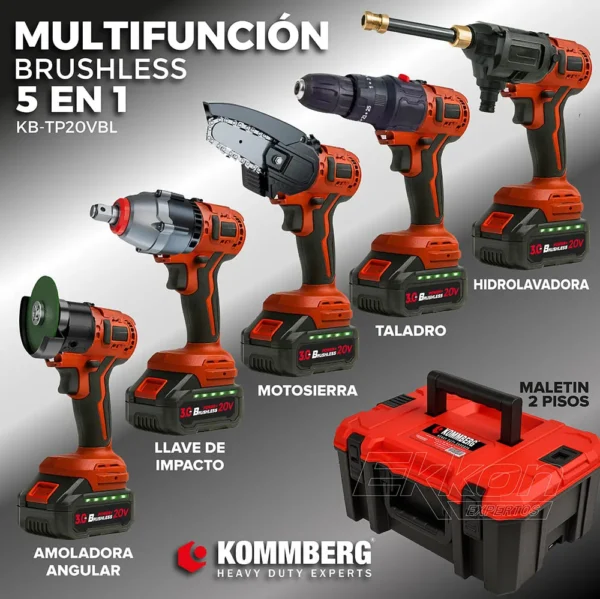 Combo Multiherramienta Inalambrico Matrix 5 En 1 Taladro Amoladora ...